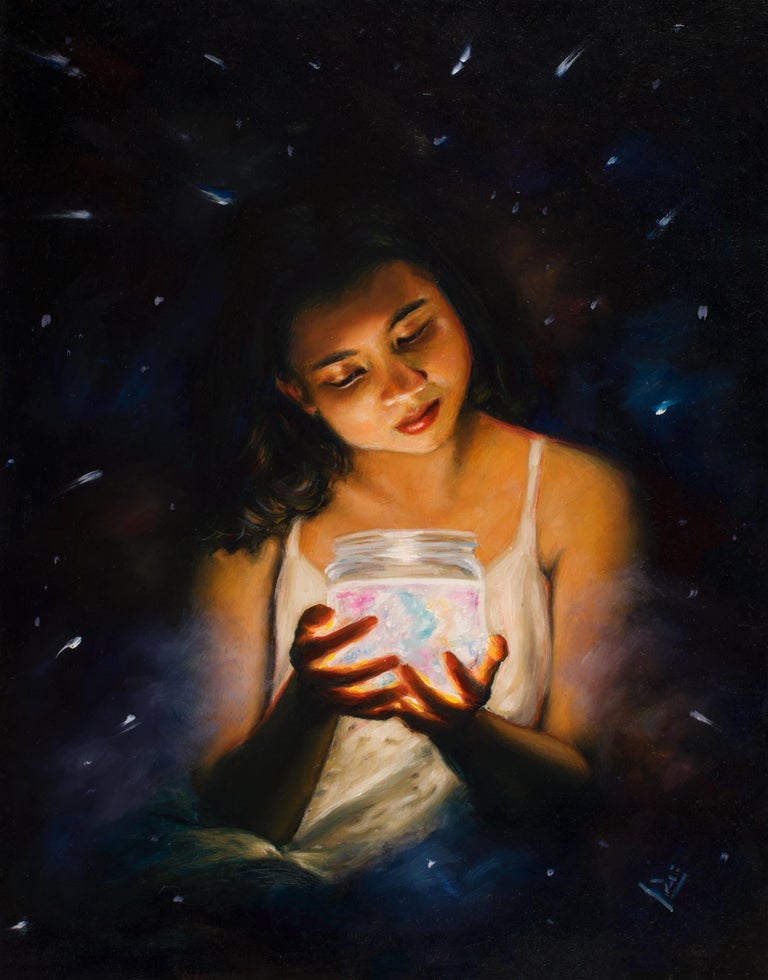 Tiffany Dae - "Pocket Full of Dreams", Oil painting For Sale at 1stDibs