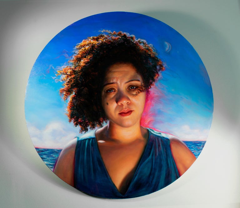 Tiffany Dae - "Sad Eyes", Oil painting For Sale at 1stDibs