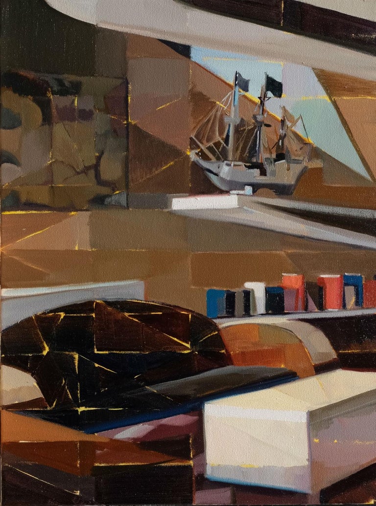 Hiroshi Sato - "Silver Ship," Oil Painting at 1stDibs