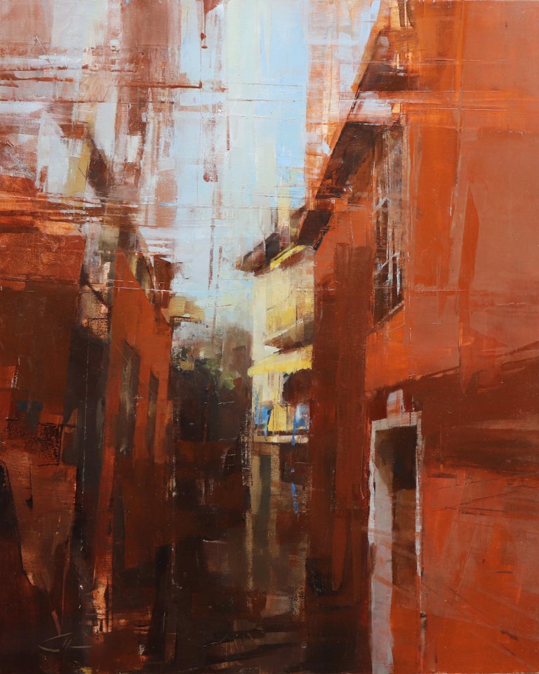 Shima Rabiee - "Nice in Red and Yellow," Oil Painting For Sale at 1stDibs