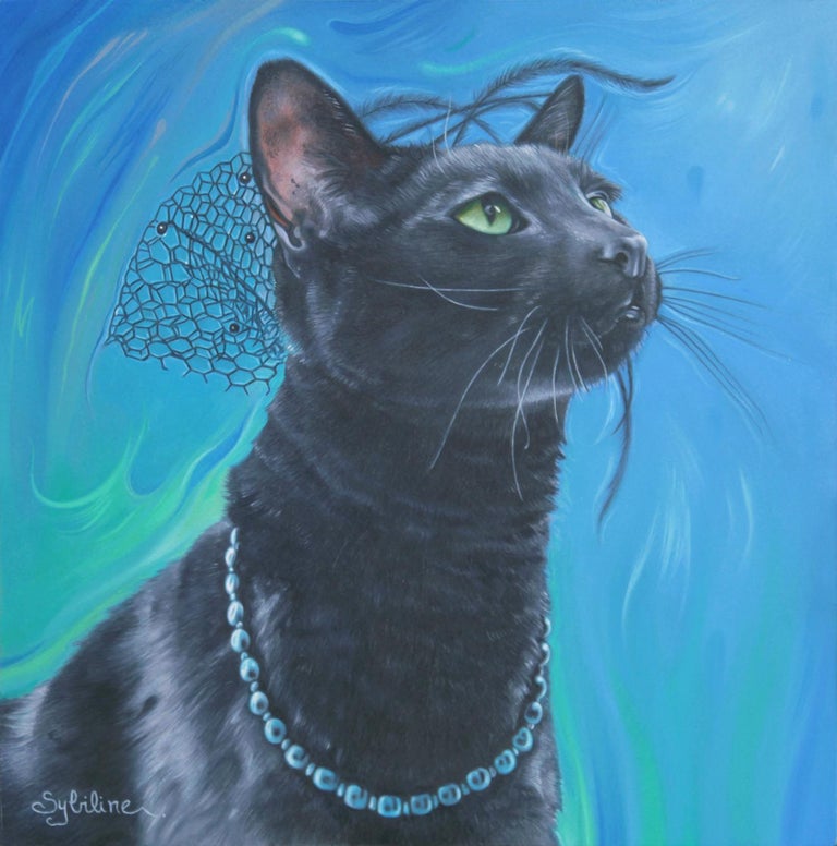 Sybiline - "Lady in Black" Oil Painting For Sale at 1stDibs