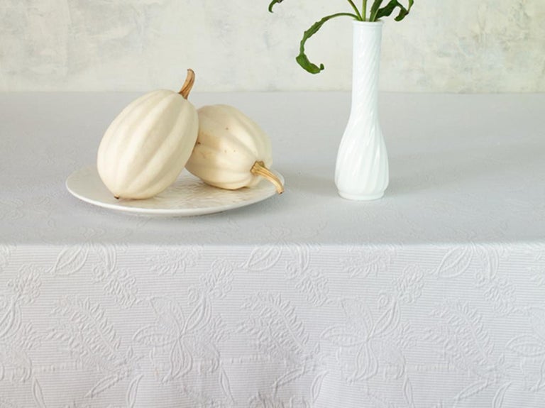 Yelena Strokin - Off White 10 - Still life table setting w/ pumpkins ...