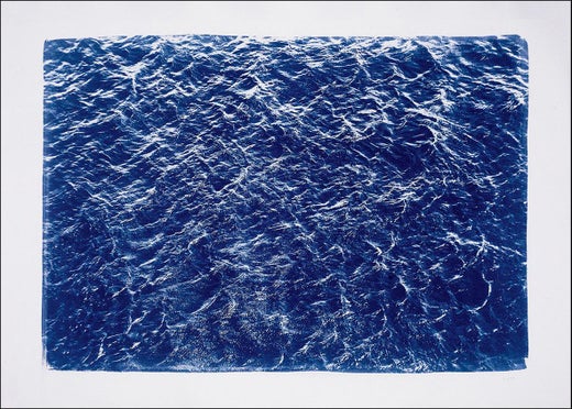 Kind of Cyan - Thirties Building with Sky, Handmade Cyanotype Print in ...