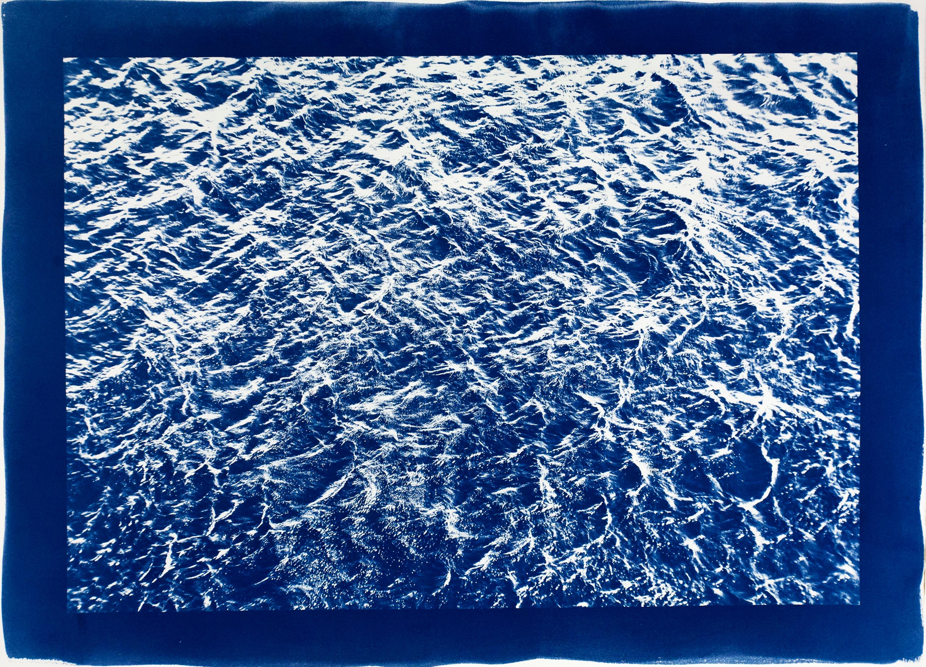 Kind of Cyan - Pacific Ocean Currents, Cyanotype on Watercolor Paper ...