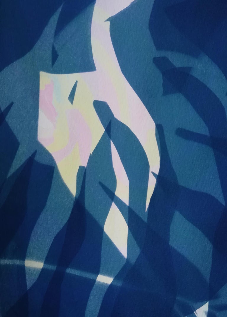 Kind of Cyan - Botanical Shapes on Subtle Purple Marble, Classic ...