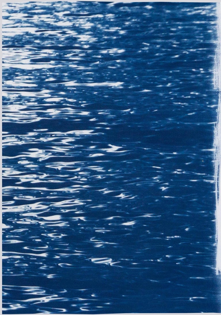 Kind of Cyan - Moonlight Ripples over Lake Como, Nautical Cyanotype ...