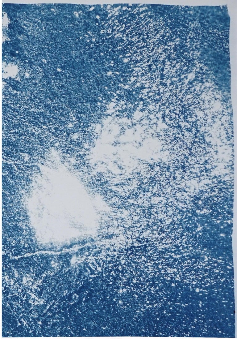 Kind of Cyan - Turquoise Abstract Wave in Tulum, Cyanotype Triptych ...
