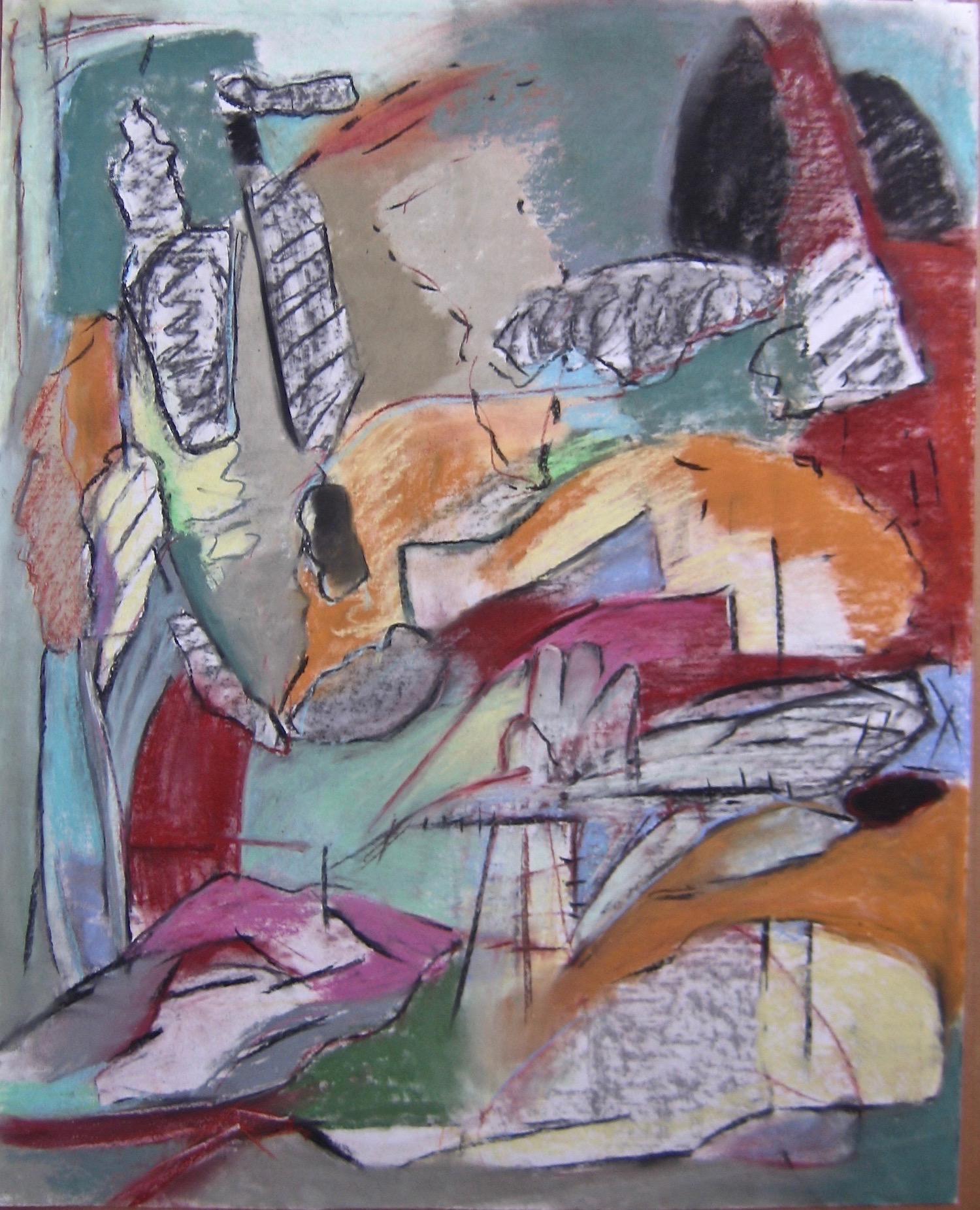 Gary Lee Shaffer - Petite Abstract Expressionist Study in Red and Pink ...