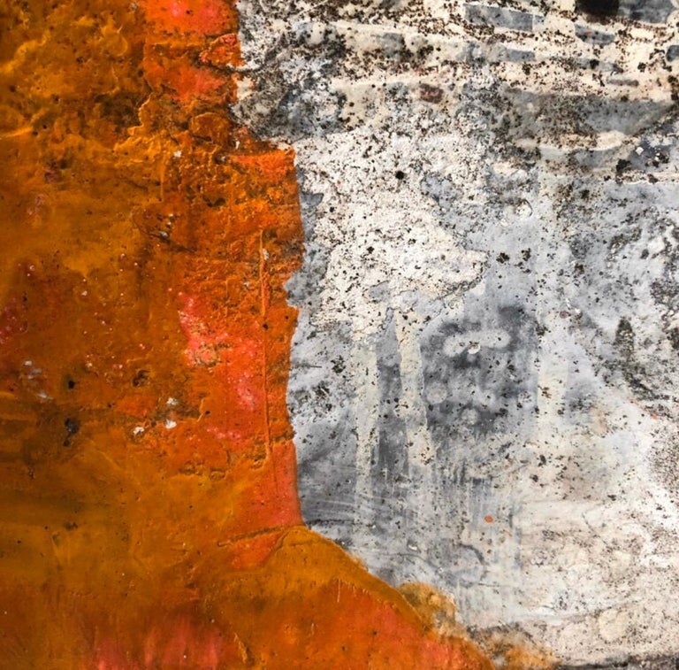 Hildur Ines - Ines Hildur German Artist, "Orange Shape" Mixed-Media on ...