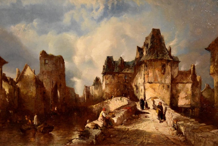 Alfred Montague - Oil Painting by Alfred Montague “A Back Street in ...