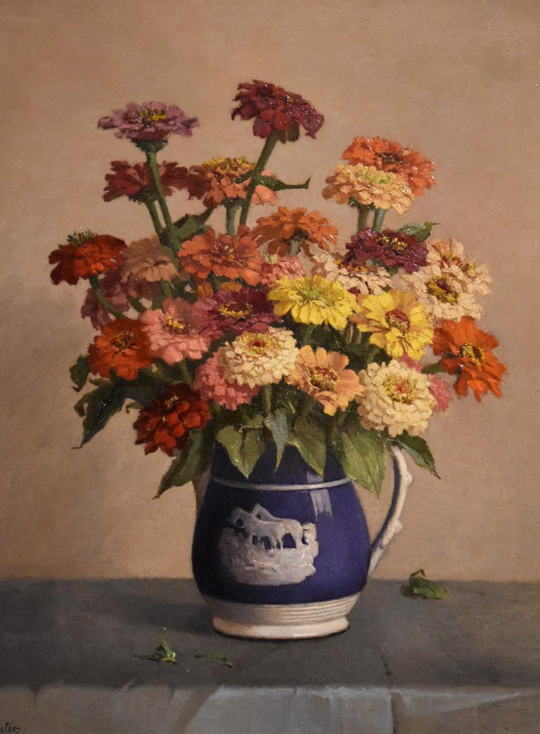 John Ernest Foster - Oil Painting by John Ernest Foster “Summer Blooms ...