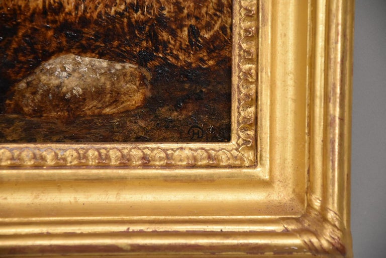 John Henry Dell - Oil Painting by John Henry Dell “Feeding the chickens ...