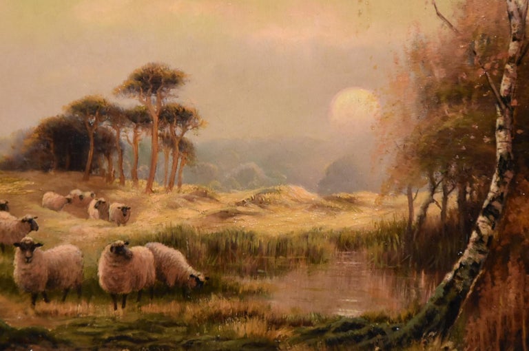 Sidney Pike - “October Moon” and “Evening” Pair of Oil Paint Animal ...