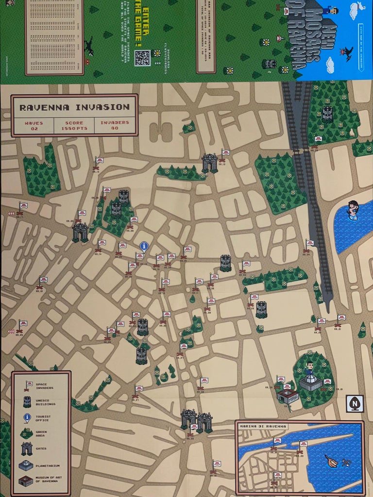 Invader - Space Invader Map Ravenna Invasion 2017 Print Street Art ...