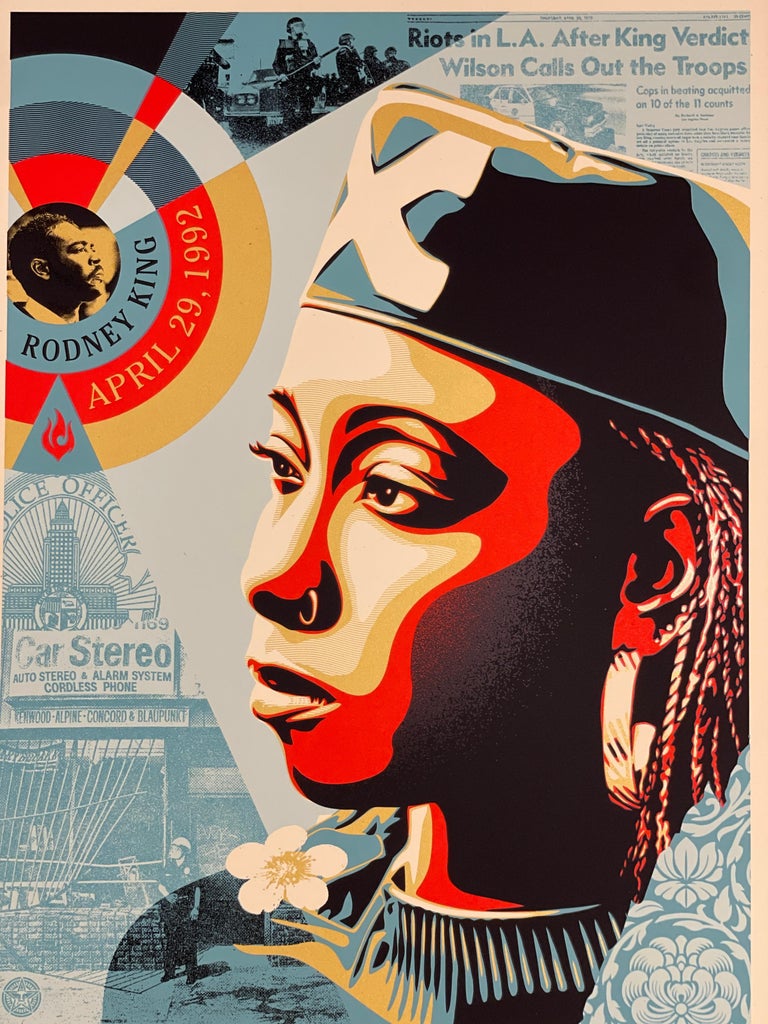 Shepard Fairey - Shepard Fairey Screen Print "Eye's On The King Verdict ...