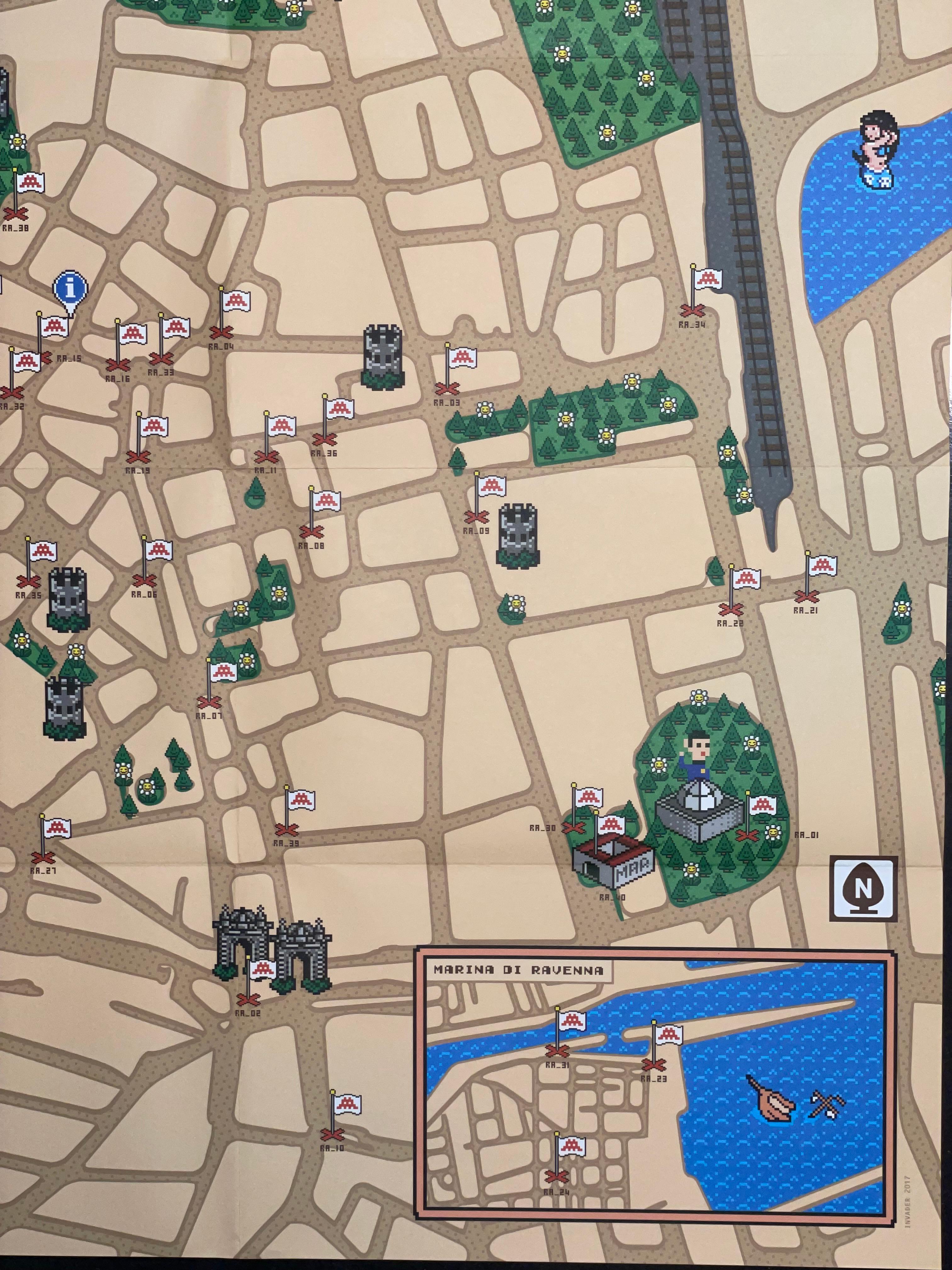 Invader - Space Invader Map Ravenna Invasion 2017 Print Street Art ...
