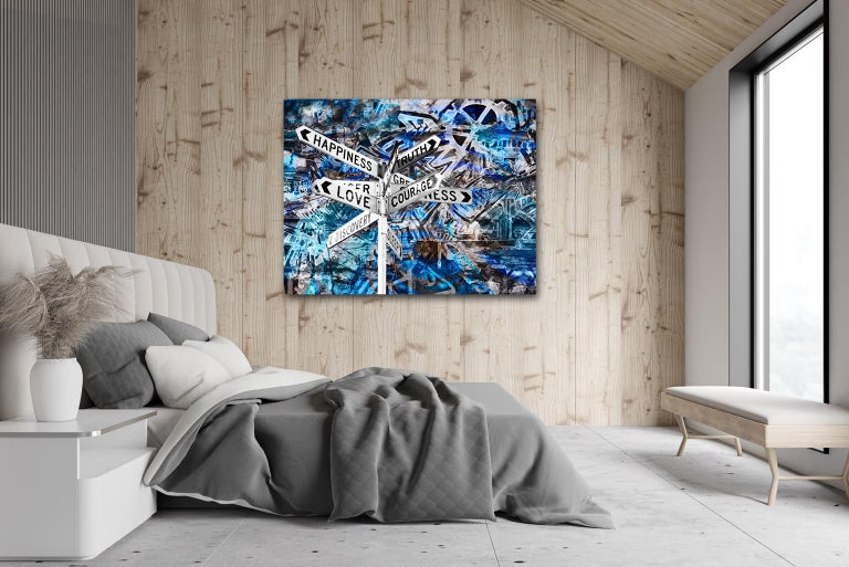 Joanie Landau - Love+Courage Blue, Abstract Photography, Archival Ink ...