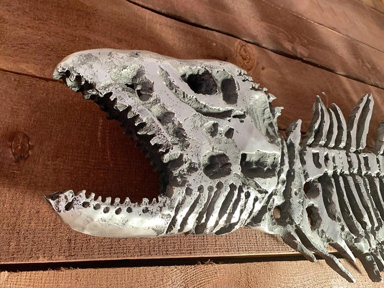 David Marshall - Mural Metal Silver Fish "Mixinos" Abstract Wall ...