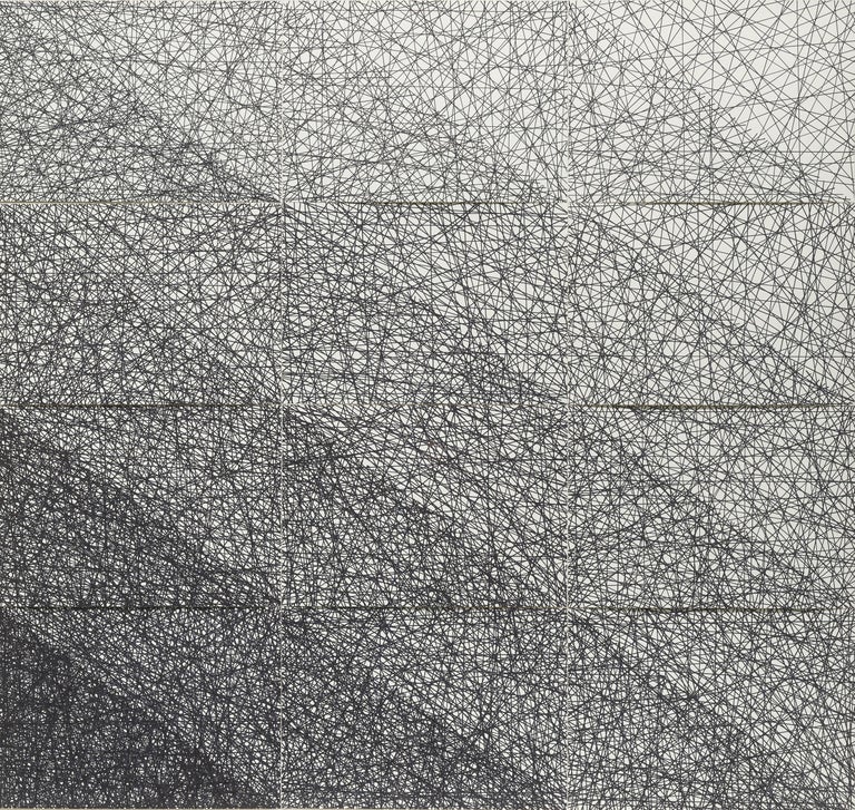 Ignacio Uriarte 1 - "Diagonal ruler line structure" / Drawing, black ...