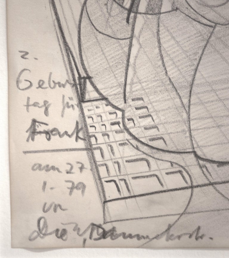 Dieter Roth - "Untitled", original abstract pencil drawing, framed ...