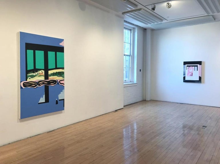 Libby Rosa - "CLOUD", Abstract Painting, Window with Sky and Clouds ...