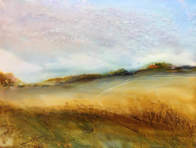 Regina Quinn - "October Morning", oil painting, encaustic, landscape ...