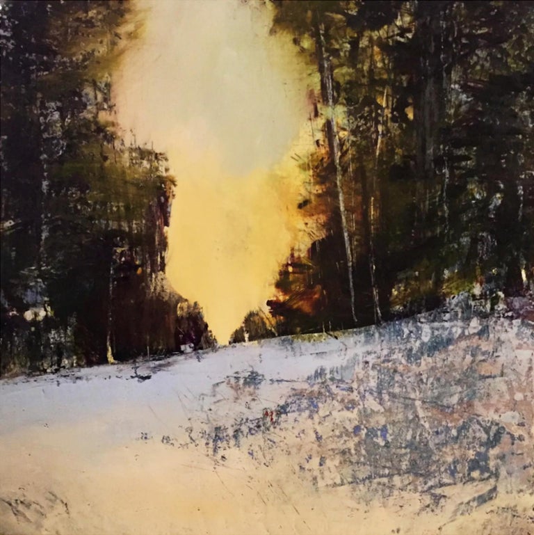 Regina Quinn - "Winter Berries", oil painting, encaustic, landscape ...