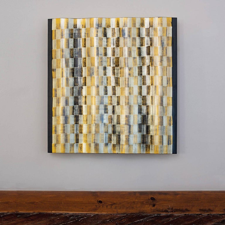 Agneta Hobin - Zuni, Agneta Hobin, golf leaf and wood geometric wall ...