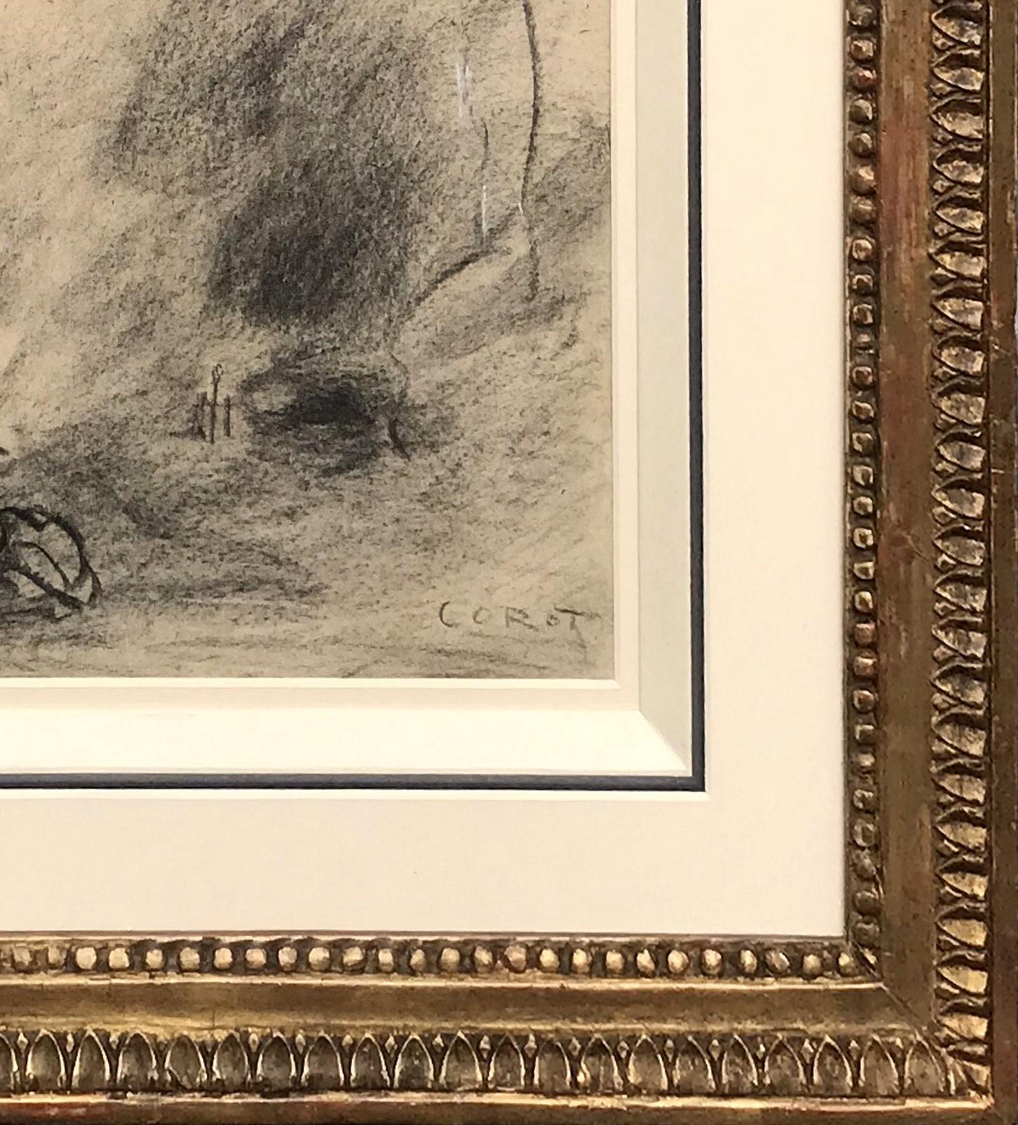 Jean-Baptiste-Camille Corot - Paysage A L'homme Accrouri en venta en ...
