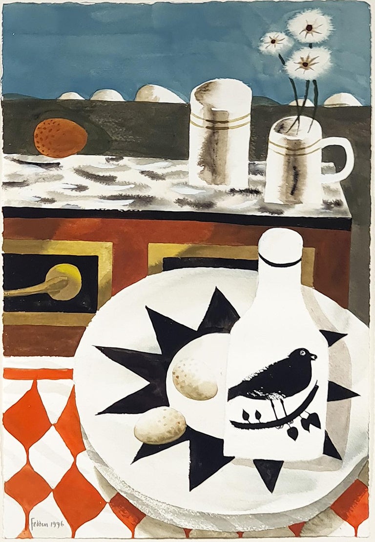 Mary Fedden - Still Life with Tableware For Sale at 1stDibs