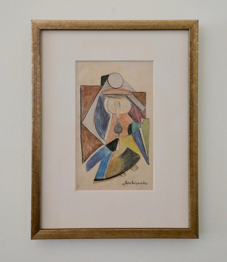 Alexander Archipenko - Cubist Figural Work on Paper at 1stDibs
