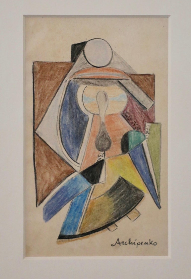 Alexander Archipenko - Cubist Figural Work on Paper at 1stDibs