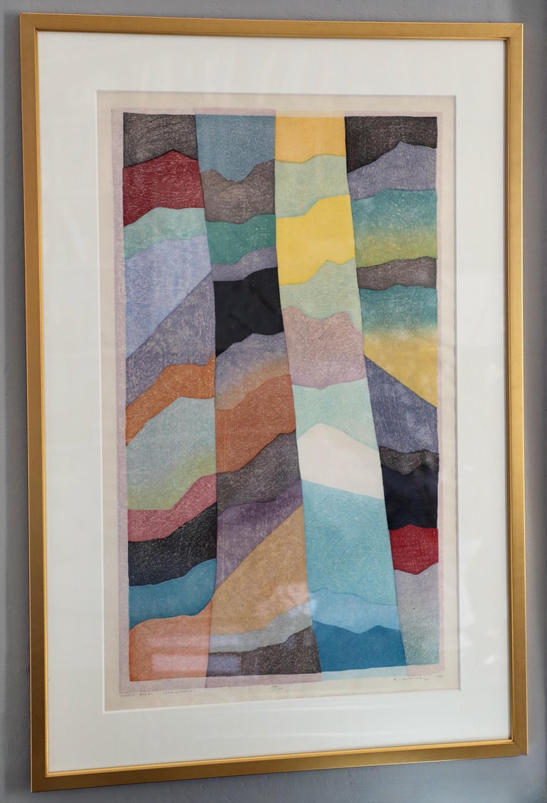 Ansei Uchima - Ansei Uchima Woodblock Print on Japanese Paper, Forest ...