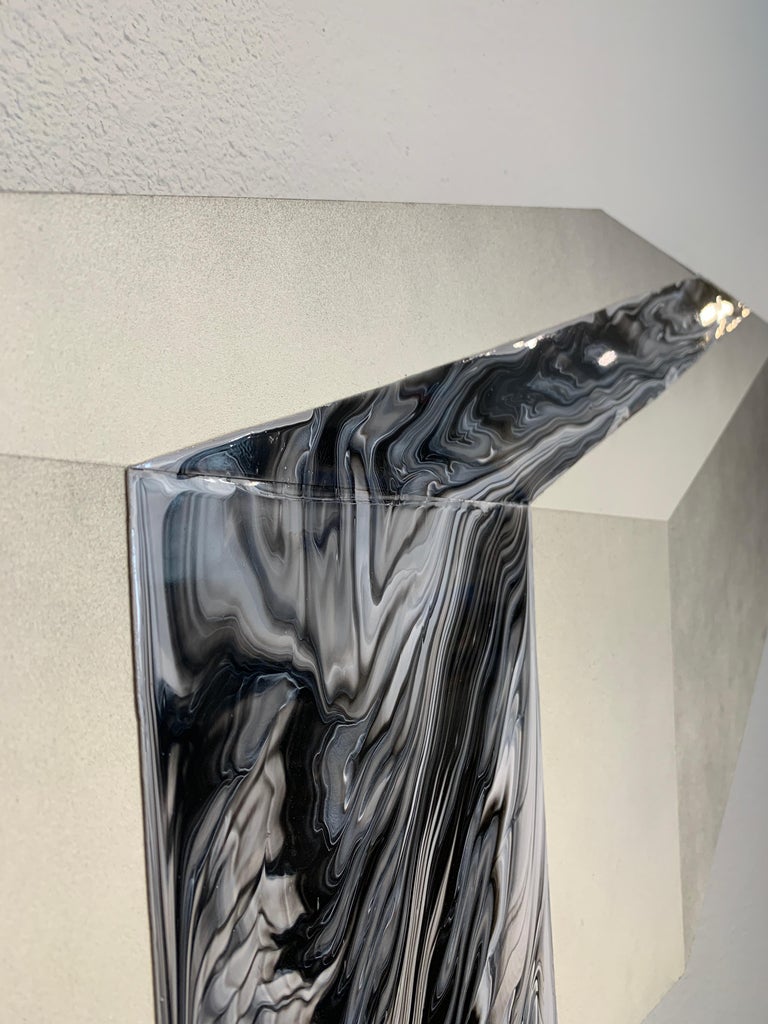 Zack Smithey - Zack Smithey "B&W Pour" Form and Flow Series Abstract ...