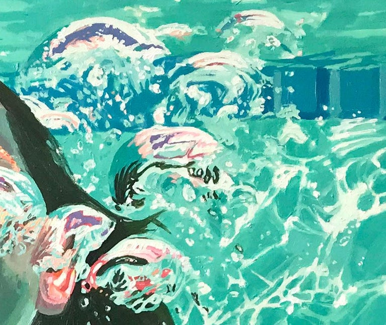 Samantha French - From The Sun, Samantha French Oil on Canvas Swimming ...