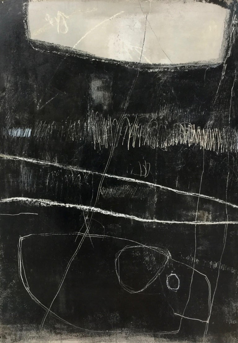 Jenny Lock - Out of the Darkness - black abstract painting, dark s ...