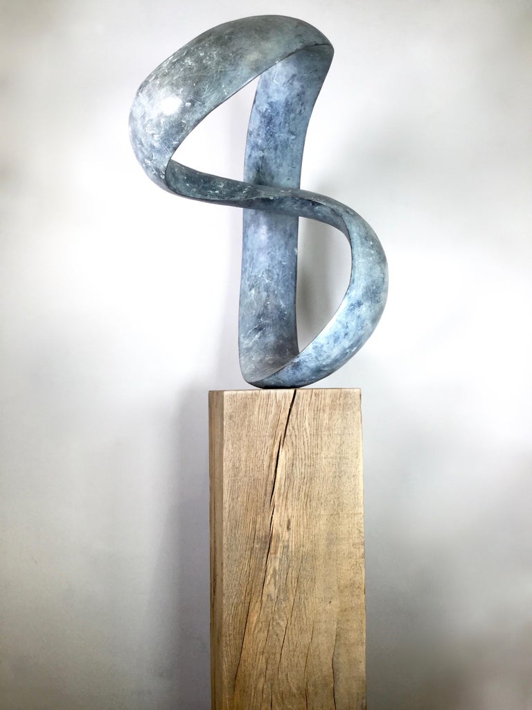 Richard Fox - Richard Fox, Moebius IV. Large bronze sculpture on oak ...