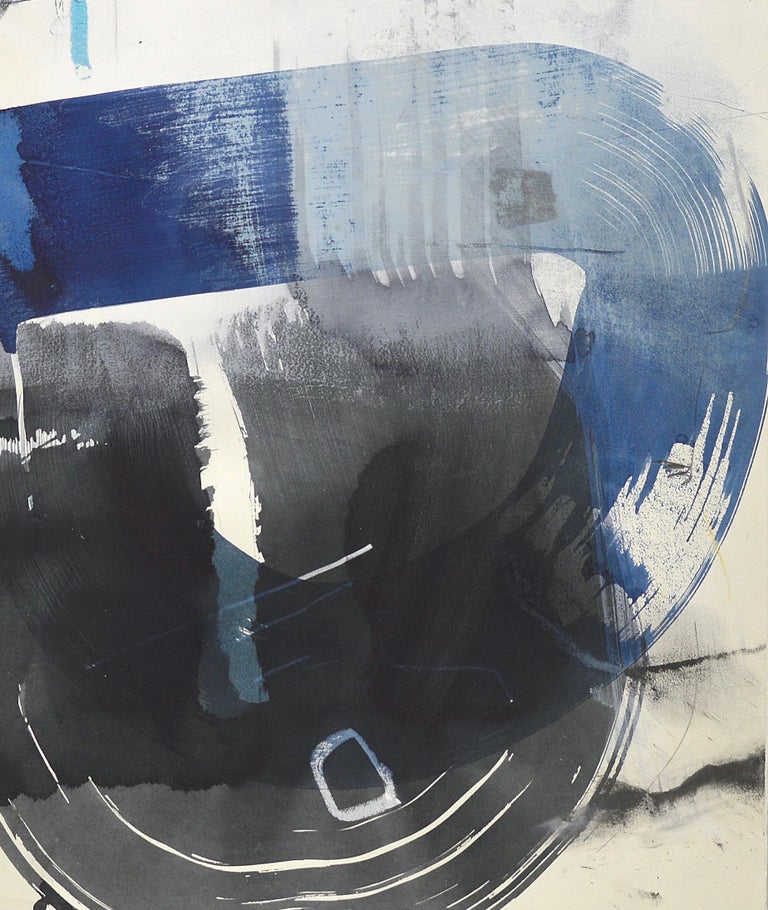 Sam Lock - Brilliant Blue I, 2019 - gestural abstract painting with ...