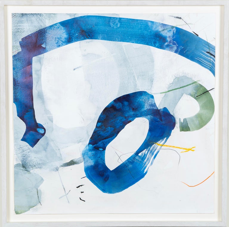 Sam Lock - Navy I, 2018 - abstract painting with blue, contemporary art ...