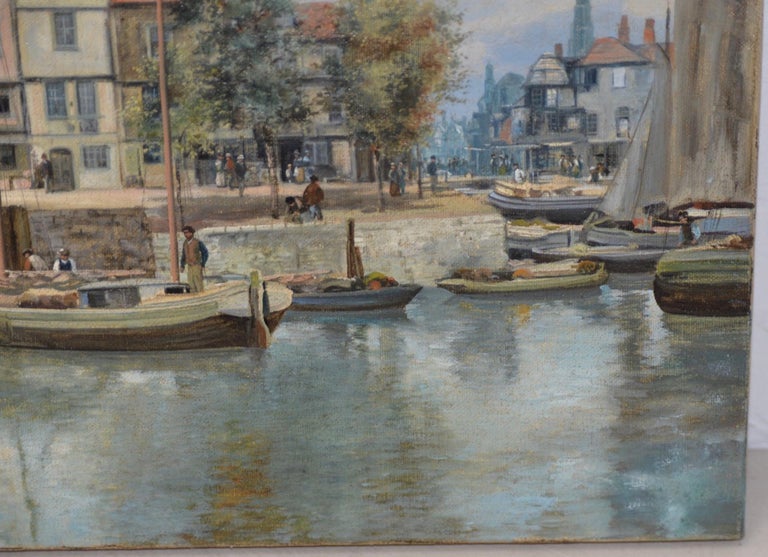 JC Frisch - J.C. Frisch "Amsterdam" Original 19th Century Oil Painting ...