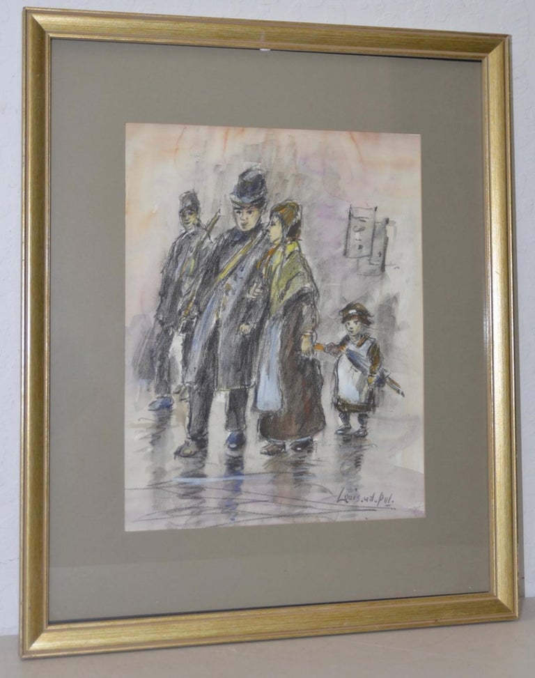 Louis van der Pol - Louis van der Pol "Family in the Rain" Original ...