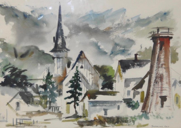 Gerald Collins Gleeson - Mendocino Village, California Original ...