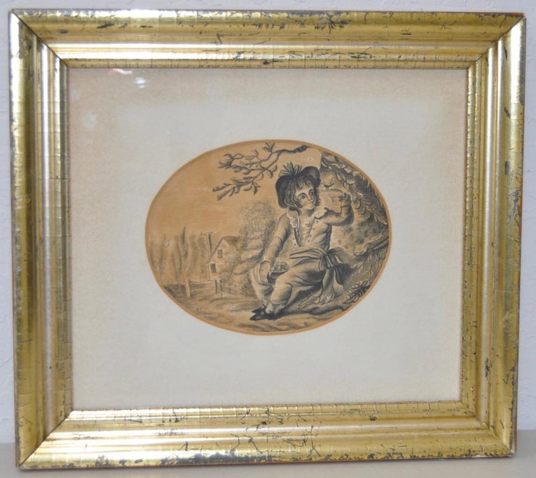 Unknown - Charming early 19th century Graphite Portrait of a Young Boy ...