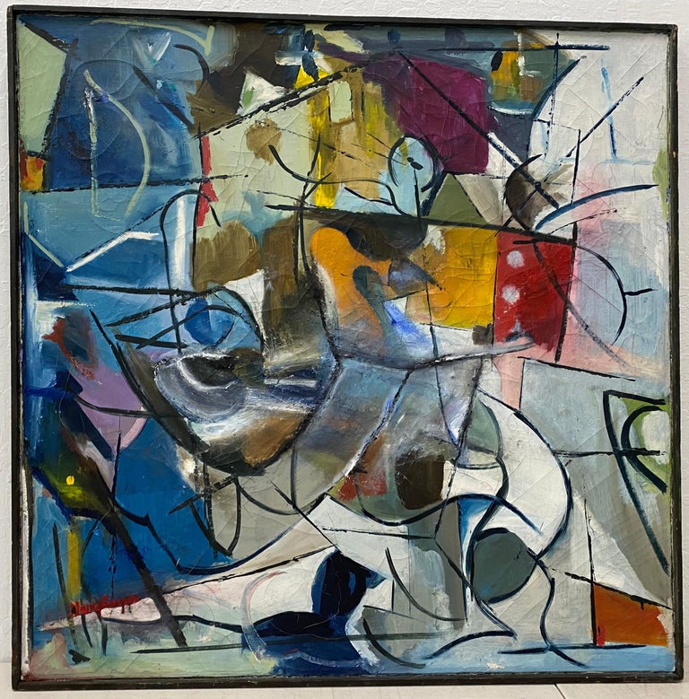 Nancy Singer - Nancy Singer Mid Century Modern Abstract Landscape c ...