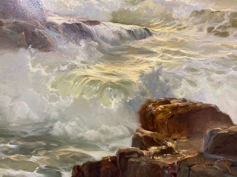 Vernon Kerr - Vernon Kerr "Crashing Water" Original Oil Painting C.1976 ...