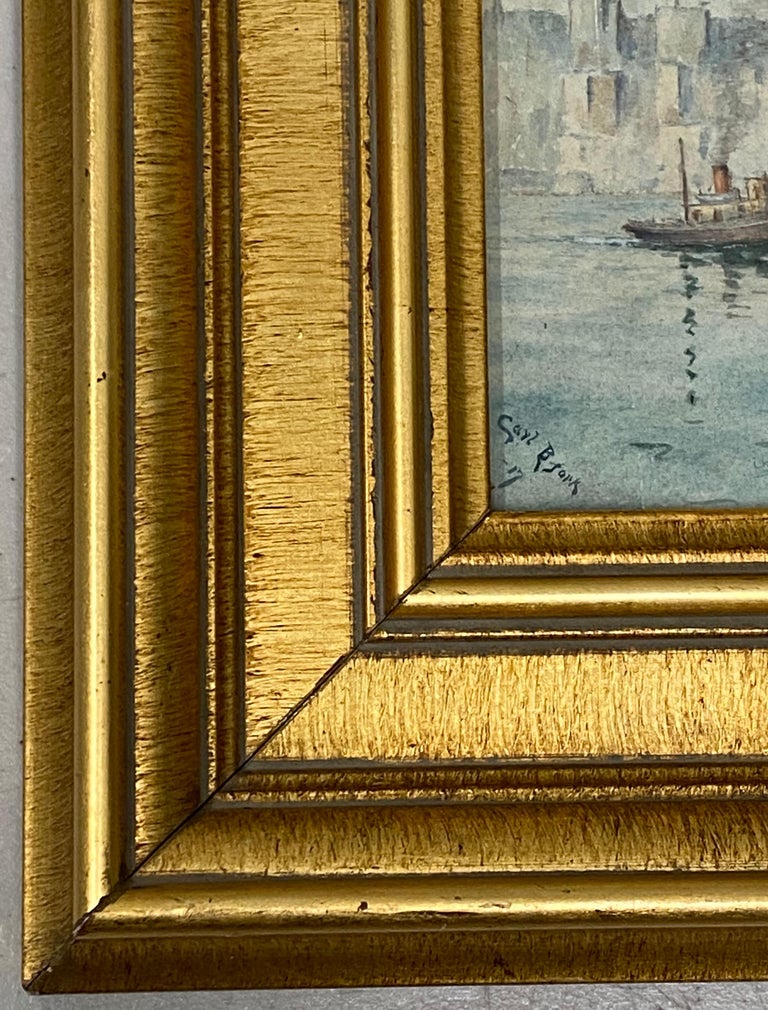 Carl Bjork - Carl Bjork European Port Scene Original Watercolor C.1917 ...