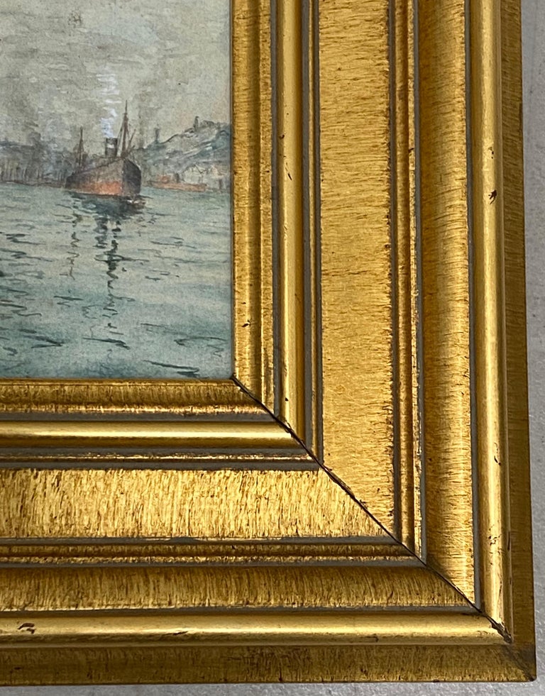 Carl Bjork - Carl Bjork European Port Scene Original Watercolor C.1917 ...