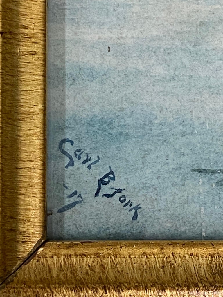 Carl Bjork - Carl Bjork European Port Scene Original Watercolor C.1917 ...