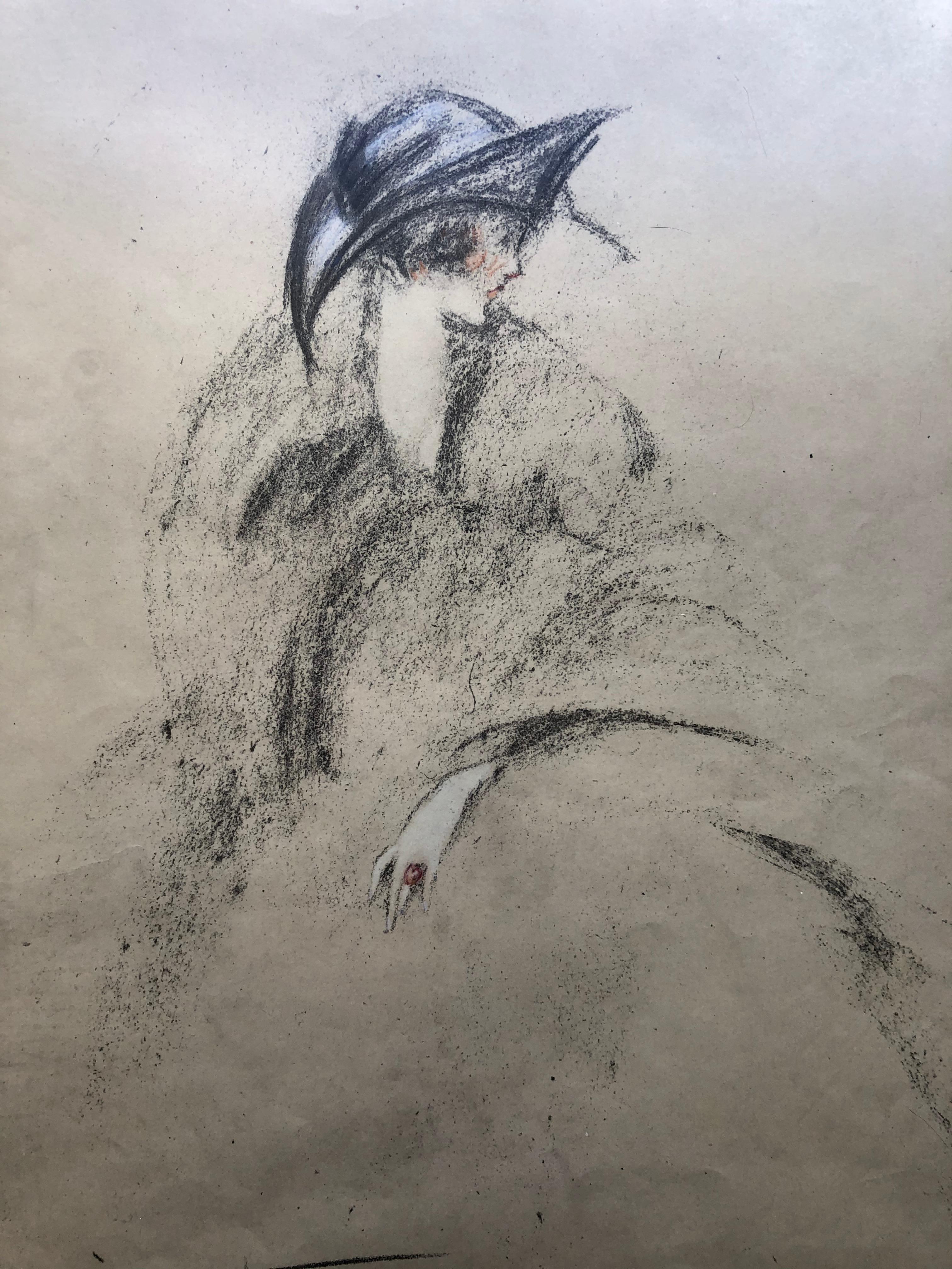 Louis Icart - Louis Icart Original Charcoal and Pastel at 1stDibs ...