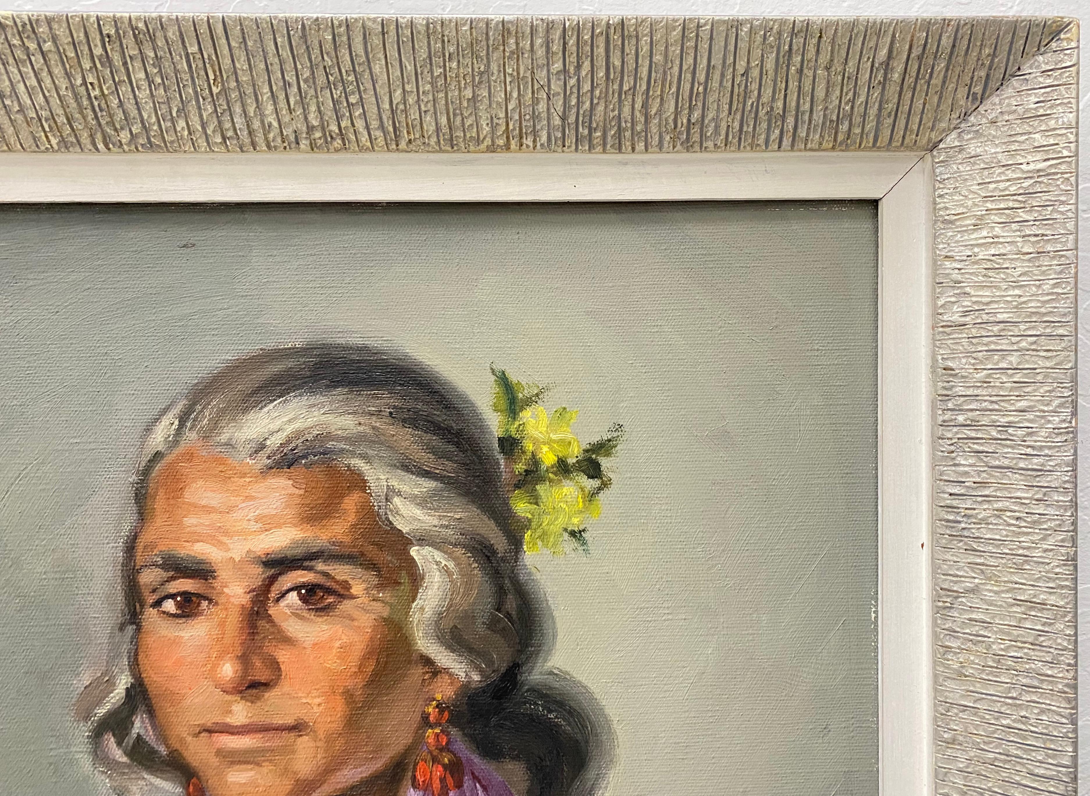 Miguel Ballesta - Miguel Ballesta (Spain, 20th C.) Oil Portrait of a ...